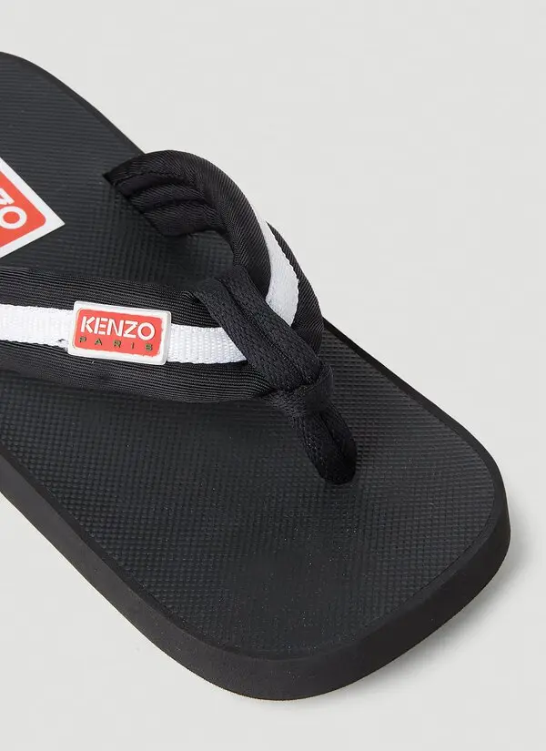 Kenzo Logo Patch Flip Flops