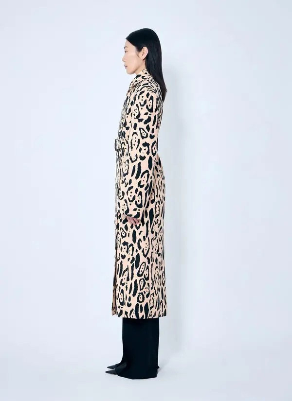 Sportmax Animal-print Trench Coat - Cream