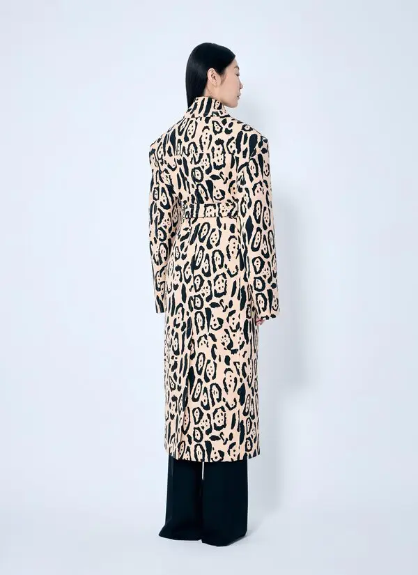 Sportmax Animal-print Trench Coat - Cream