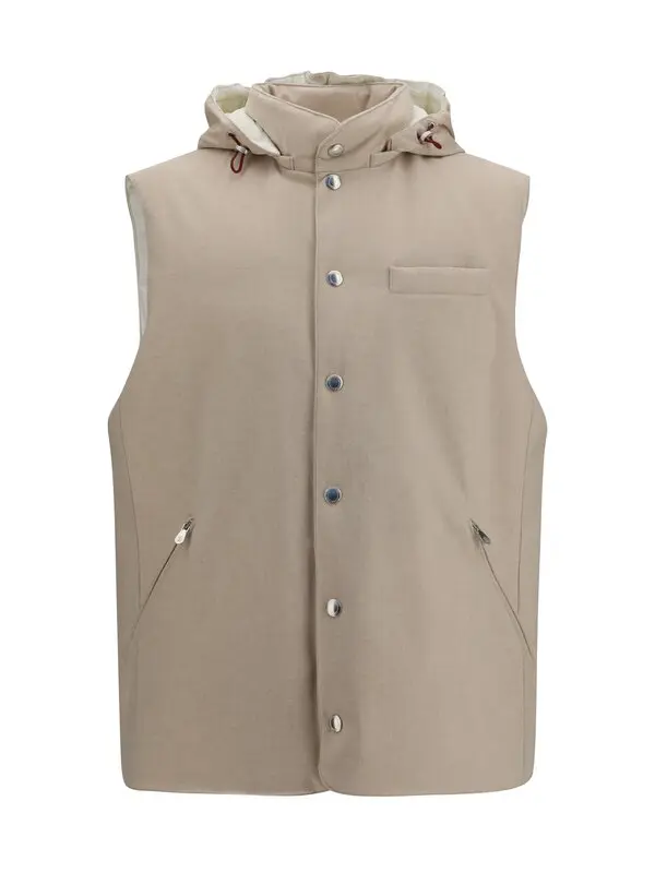 Brunello Cucinelli Wool Down Vest - Cream