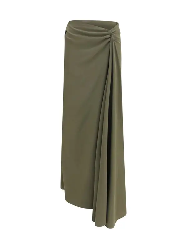 Alexander McQueen Draped Long Skirt - Green