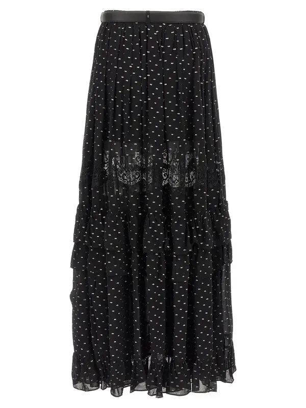SELF-PORTRAIT Chiffon Lace Maxi Skirt