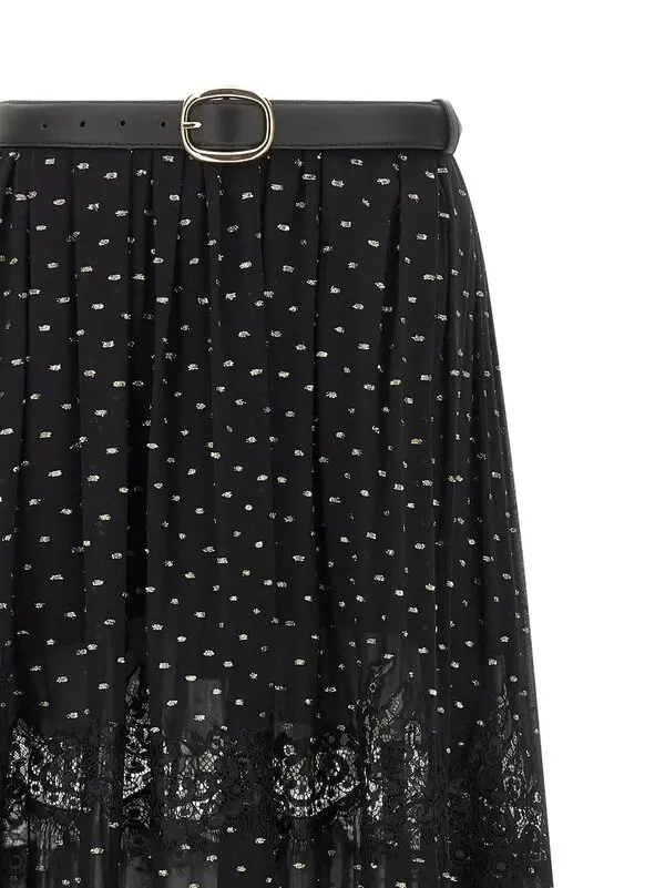 SELF-PORTRAIT Chiffon Lace Maxi Skirt