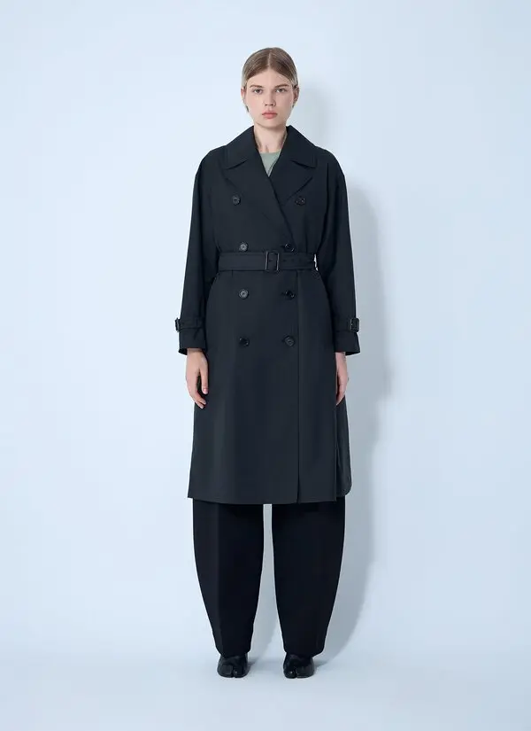 Max Mara Cotton-blend Gabardine Rain Trench Coat - Black