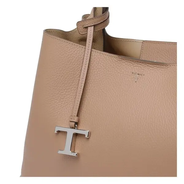 TOD'S Medium Leather Handbag With T Timeless Charm
