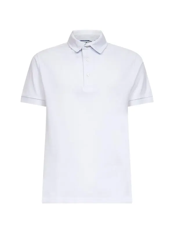 Etro White Cotton Piquet Polo Shirt