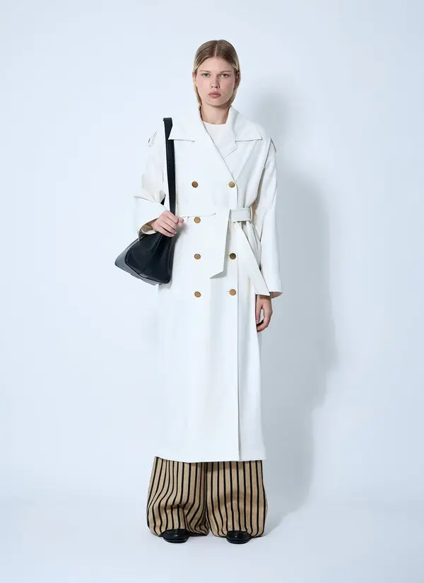 Max Mara Water-repellent Gabardine Trench Coat - White