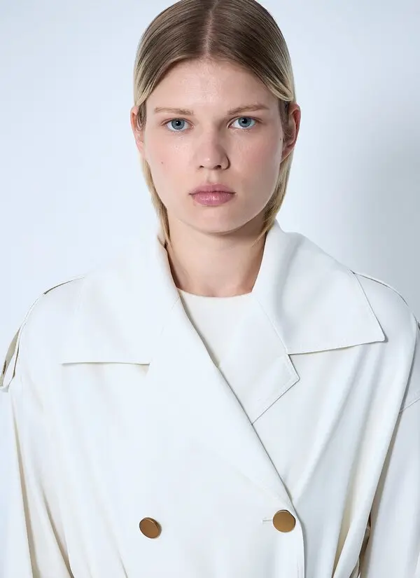 Max Mara Water-repellent Gabardine Trench Coat - White