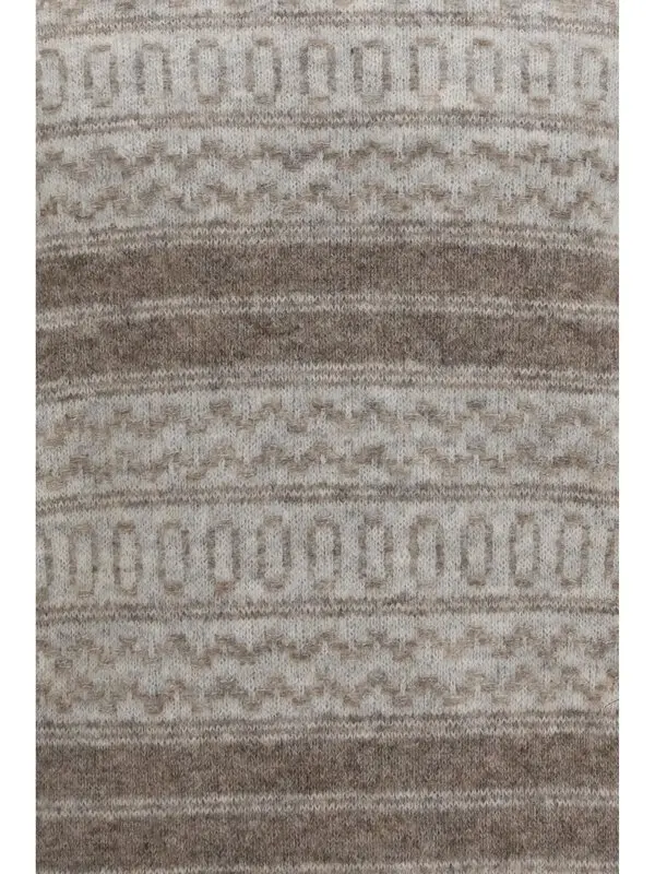 Brunello Cucinelli Fair Isle Knit Turtleneck Sweater - Gray