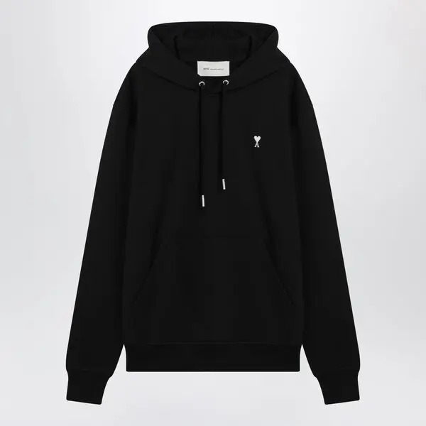 AMI Paris De Coeur Hooded Sweatshirt - Black