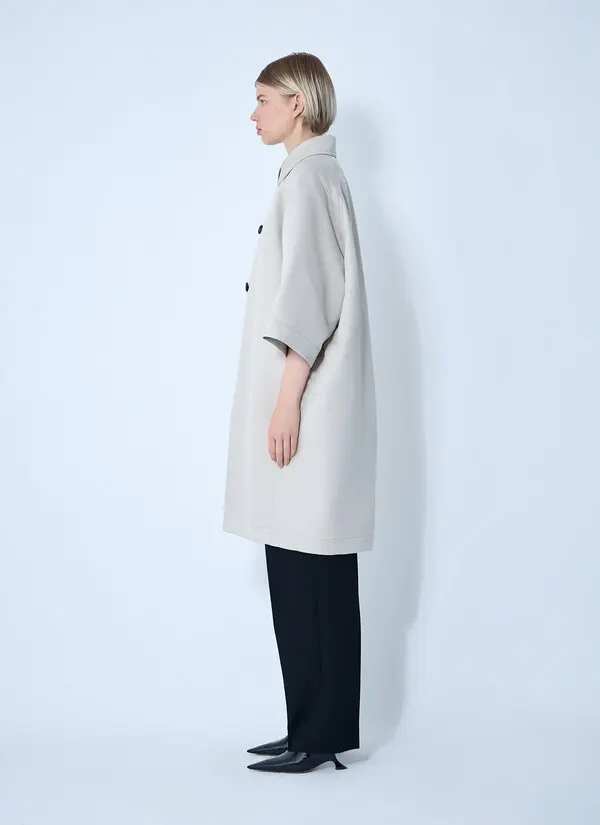 Bottega Veneta Silk And Cotton Blend Coat - Gray