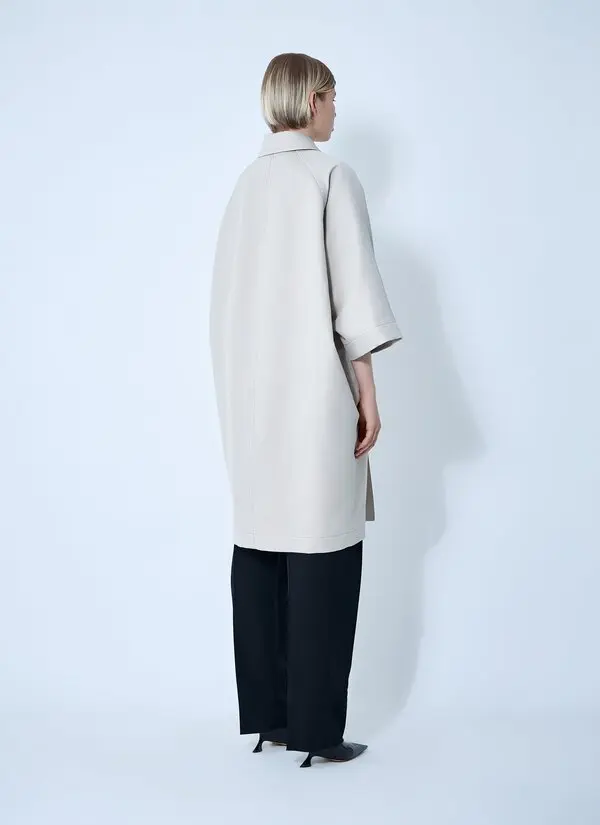 Bottega Veneta Silk And Cotton Blend Coat - Gray