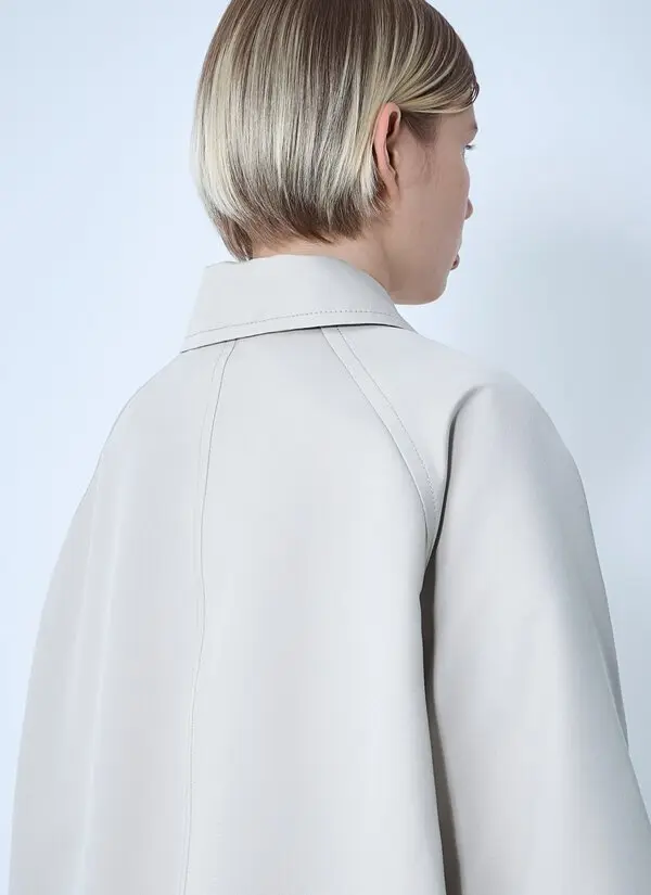 Bottega Veneta Silk And Cotton Blend Coat - Gray