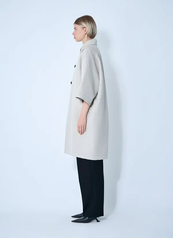 Bottega Veneta Silk And Cotton Blend Coat - Gray