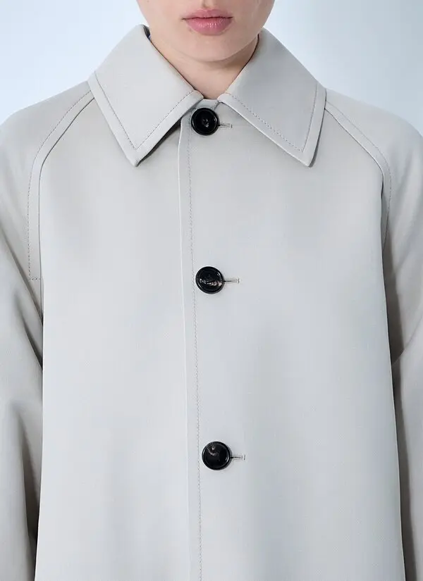 Bottega Veneta Silk And Cotton Blend Coat - Gray