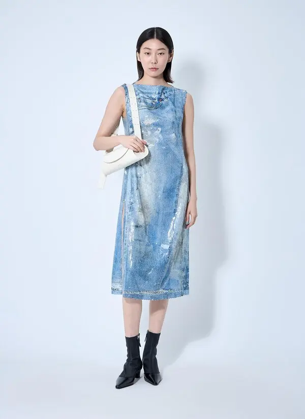 Acne Studios Printed Sequin Midi Dress