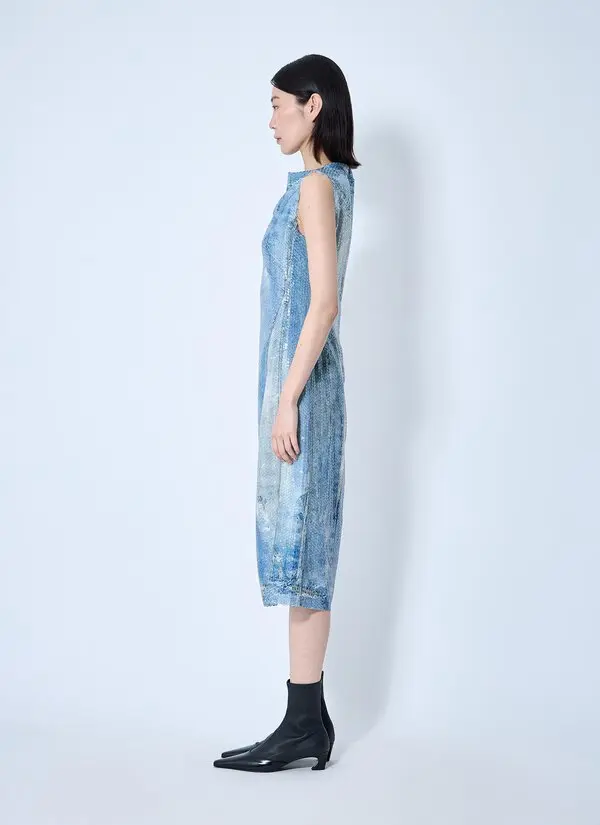 Acne Studios Printed Sequin Midi Dress - Blue