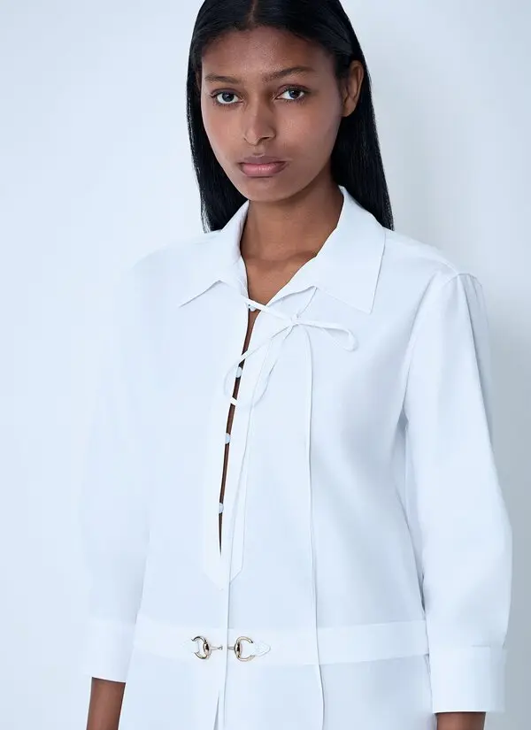Gucci Cotton Shirt With Horsebit Hardware - White
