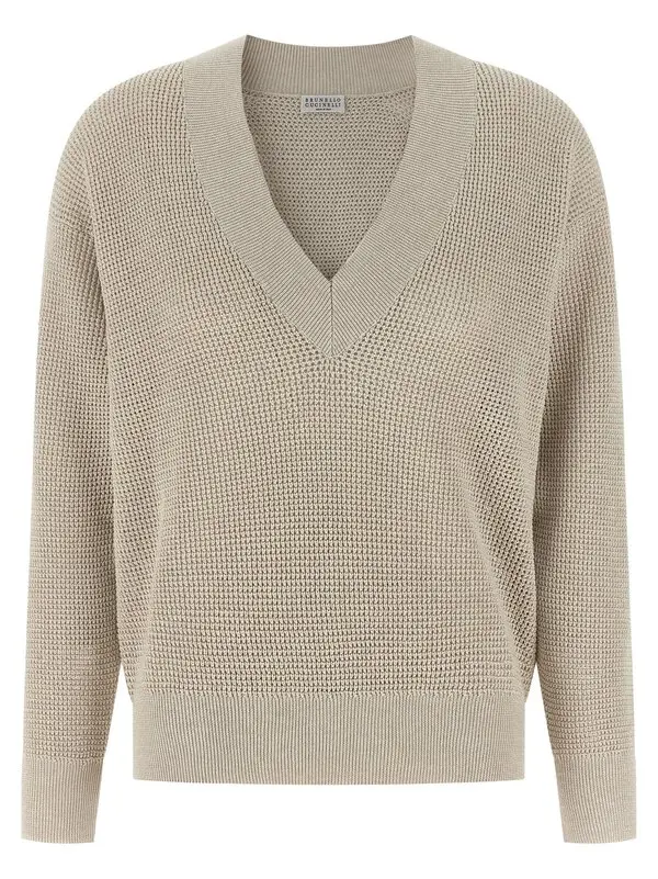 Brunello Cucinelli Metallic Pullover - Cream