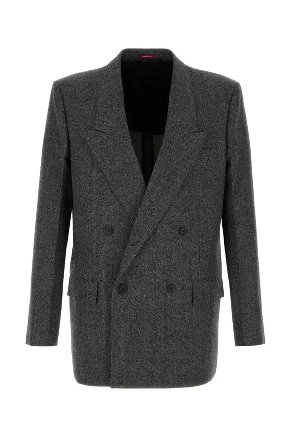 Gucci Melange Charcoal Wool Blazer