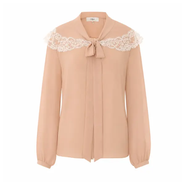 Chloé Silk Blend Pussybow Blouse - Pink