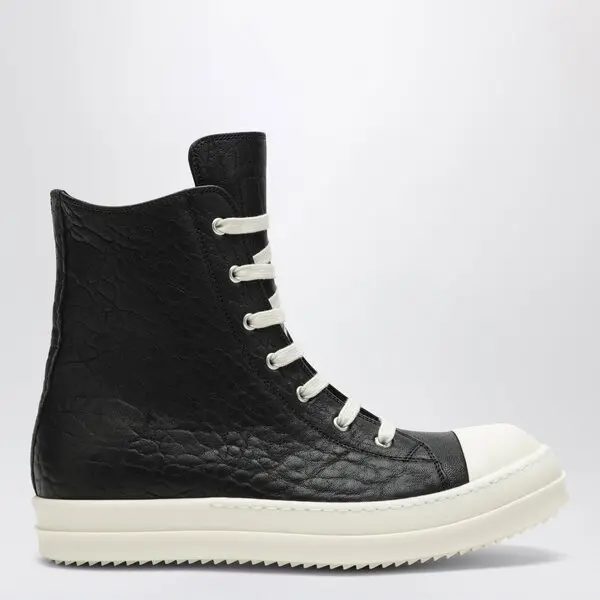 Rick Owens High-top Textured Leather Sneakers