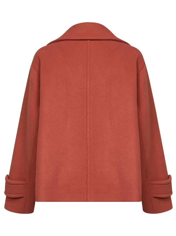 Chloé Cedar Pink Wool Blend Oversized Short Coat