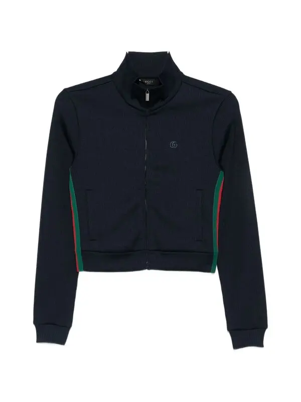 Gucci Web Detail Cotton Blend Sweatshirt