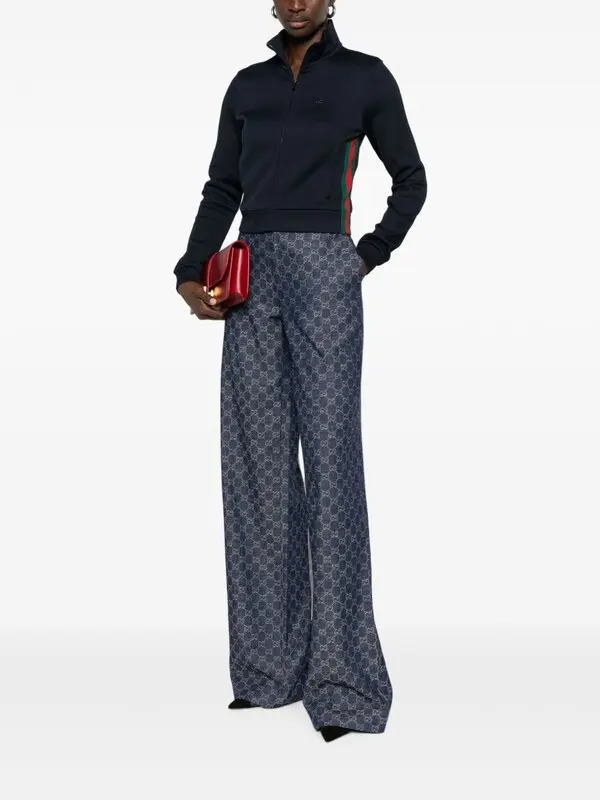 Gucci Web Detail Cotton Blend Sweatshirt