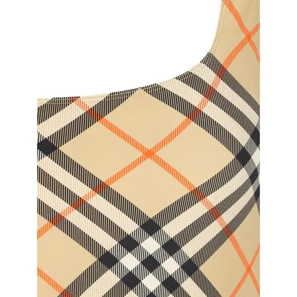 Burberry Check Beachwear One-piece - Cream