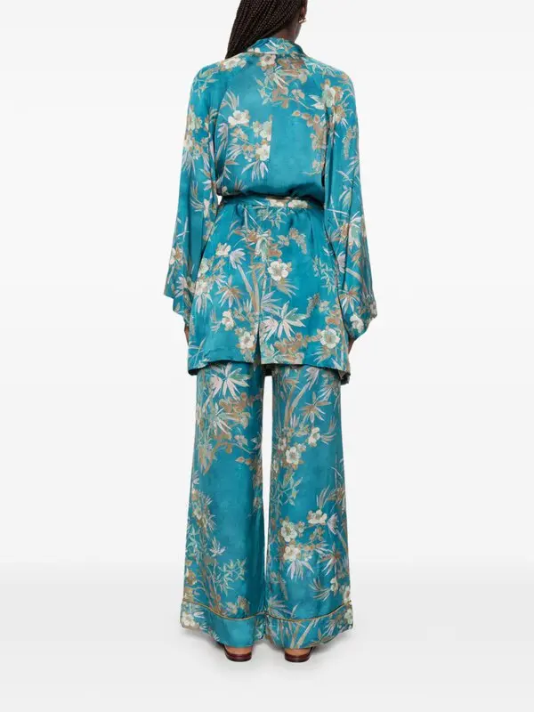 FORTE_FORTE Printed Satin Kimono