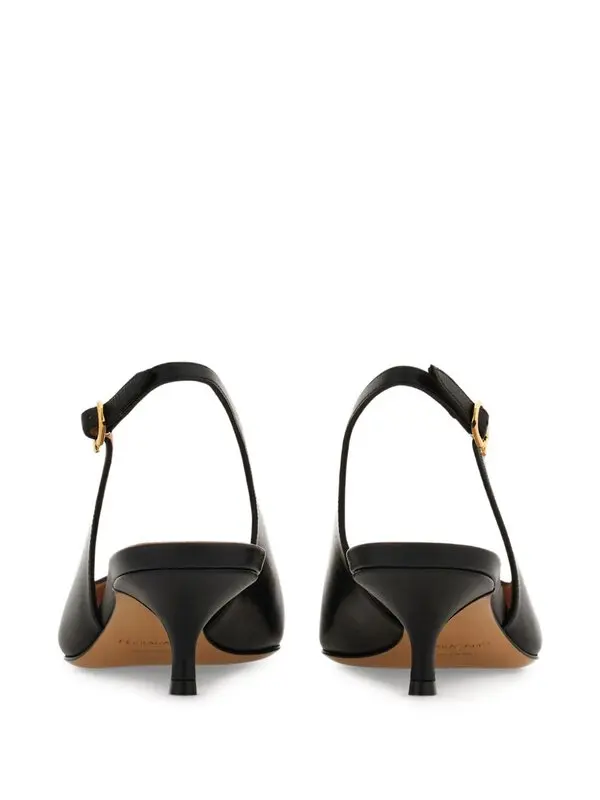 FERRAGAMO Gancini Leather Slingback Pumps