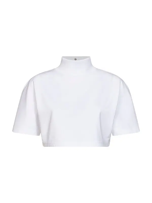 Alaïa Cotton Jersey Cropped T-shirt - Multicolor