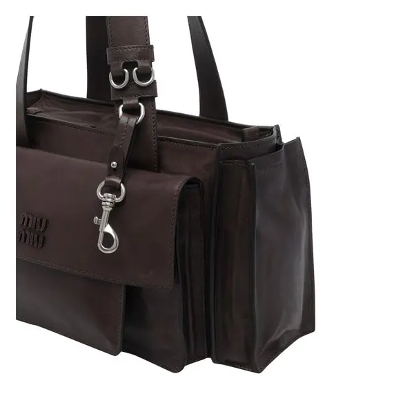 Miu Miu Utilitaire Shopping Bag With Logo