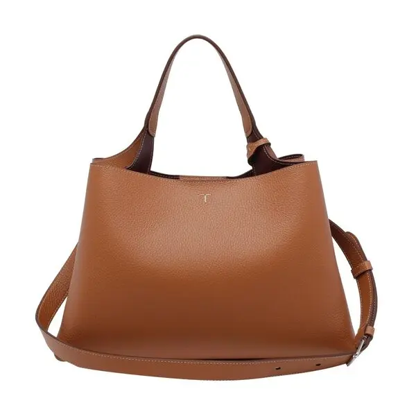 TOD'S Medium Leather Handbag With T Timeless Charm