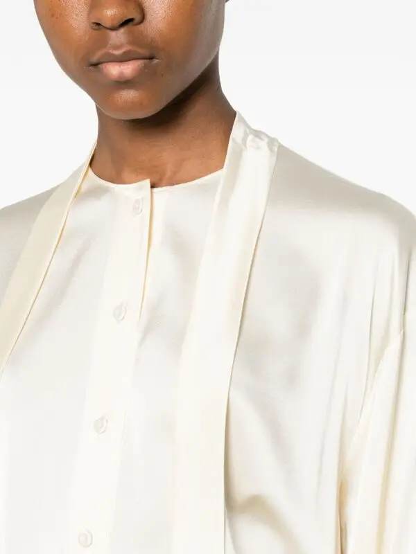 FORTE_FORTE Silk Bow-tie Shirt