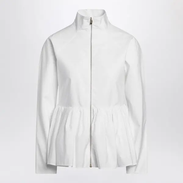 Alaïa Cotton Poplin Peplum Jacket - White