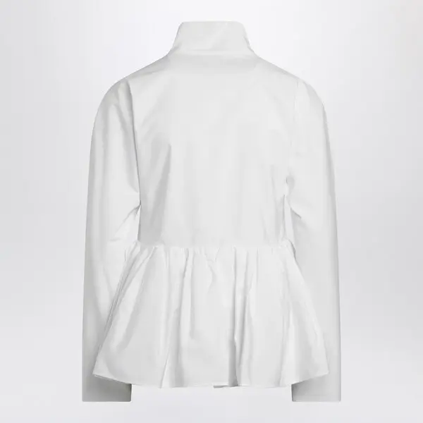 Alaïa Cotton Poplin Peplum Jacket - White