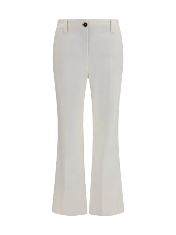 Brunello Cucinelli Slim Flared Pants - White
