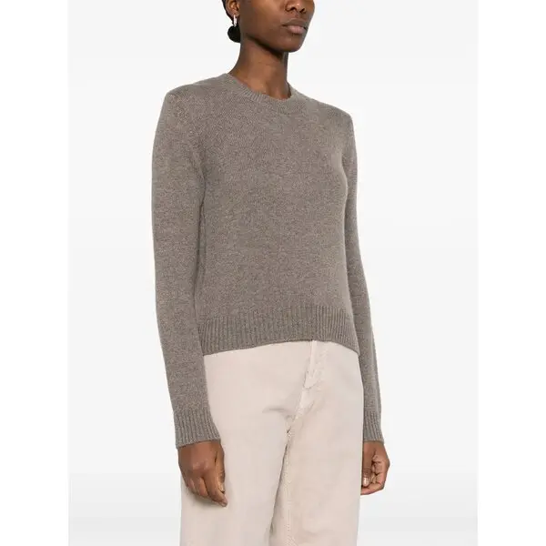LISA YANG Cashmere Crew Neck Pullover - Brown