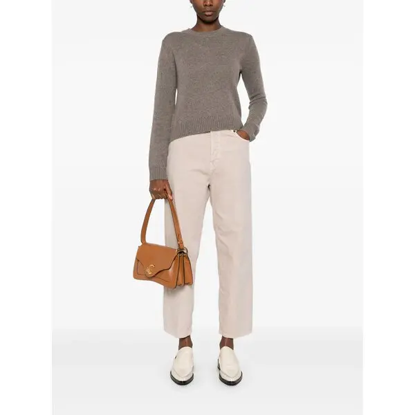 LISA YANG Cashmere Crew Neck Pullover - Brown