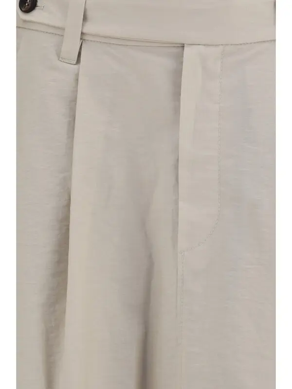 Brunello Cucinelli Cotton Poplin Midi Skirt - Cream