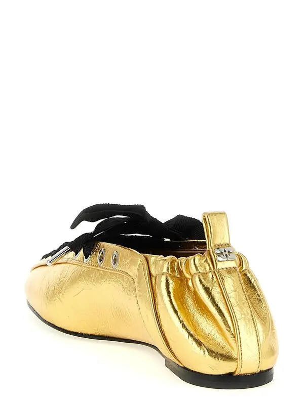 GANNI Lace-up' Ballet Flats