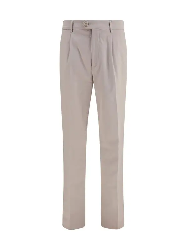 Brunello Cucinelli Cotton Blend Chino Pants - Cream