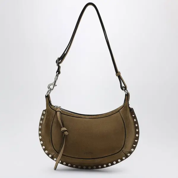 Isabel Marant Étoile Oskan Moon Shoulder Bag In Taupe Suede - Brown