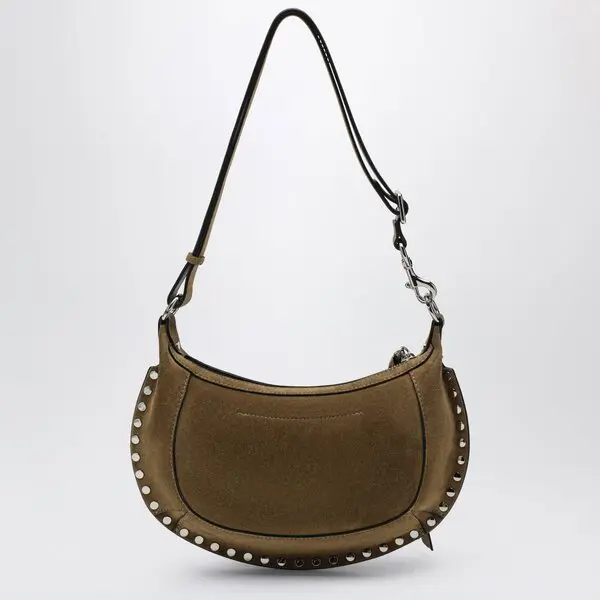 Isabel Marant Étoile Oskan Moon Shoulder Bag In Taupe Suede - Brown