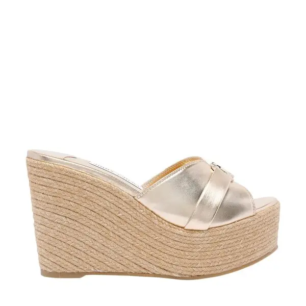 JIMMY CHOO Leda Wedge Sandals - Gold