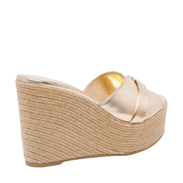 JIMMY CHOO Leda Wedge Sandals - Gold