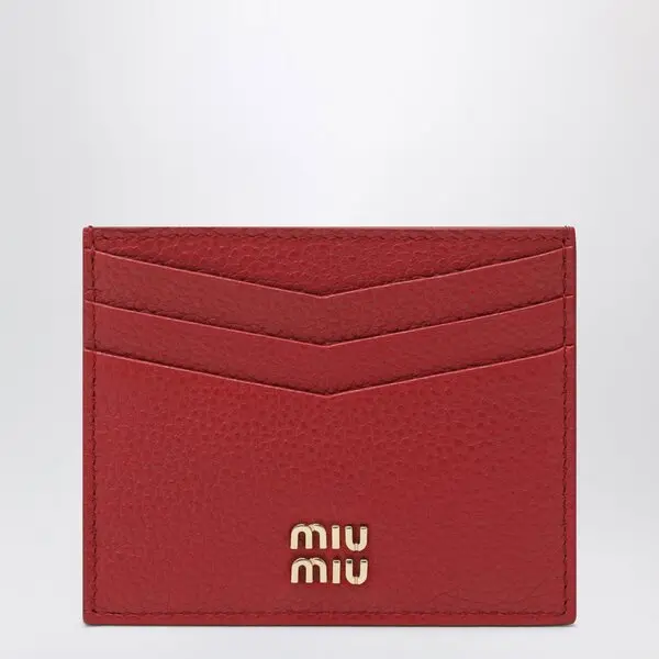 Miu Miu Leather Card Holder - Red