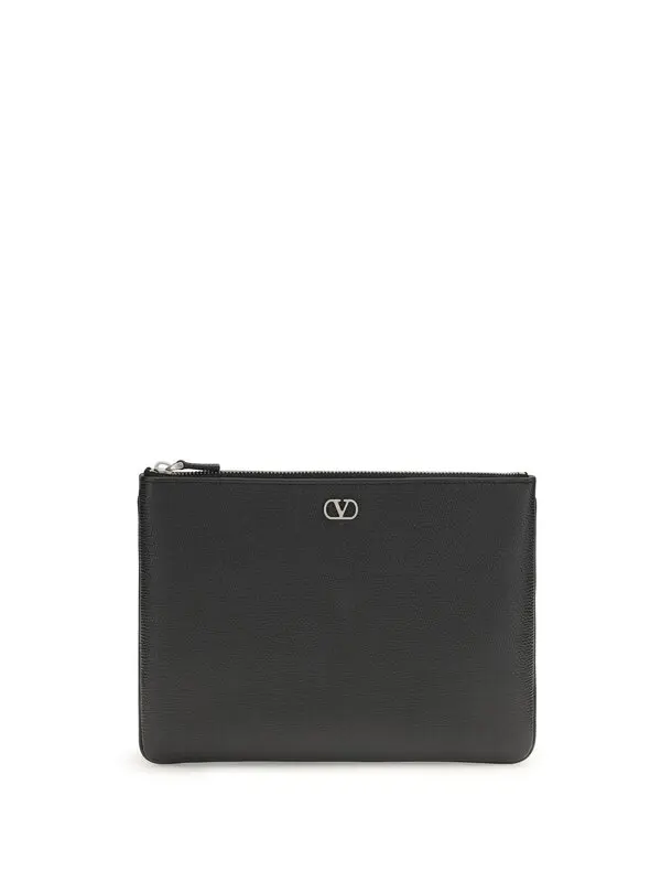 Valentino Garavani Leather Pouch - Black